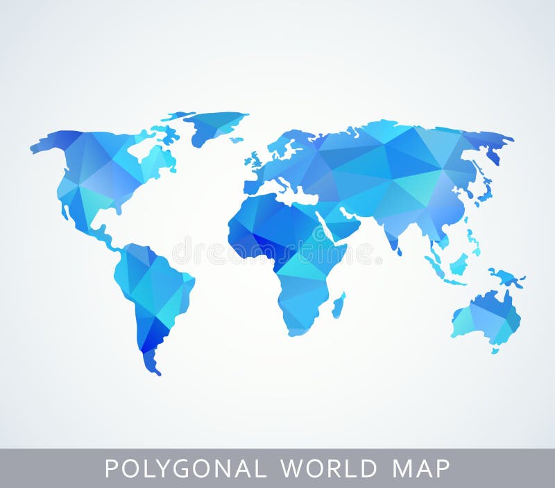 Polygonal World Map stock illustration. Illustration of country - 196052945