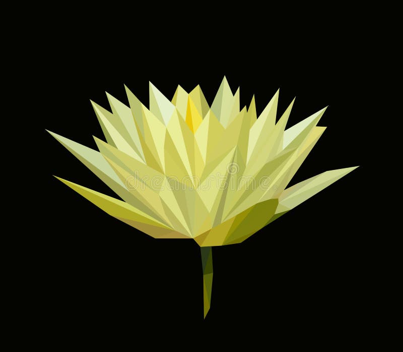 Polygonal Yellow Rose, Polygon Geometric Flower, Vector Stock Vector ...
