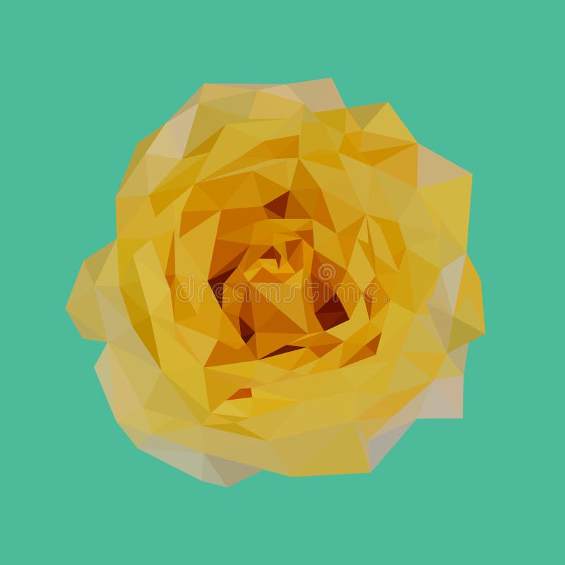 Polygonal Yellow Rose, Polygon Flower, Isolated Vector Stock Vector ...