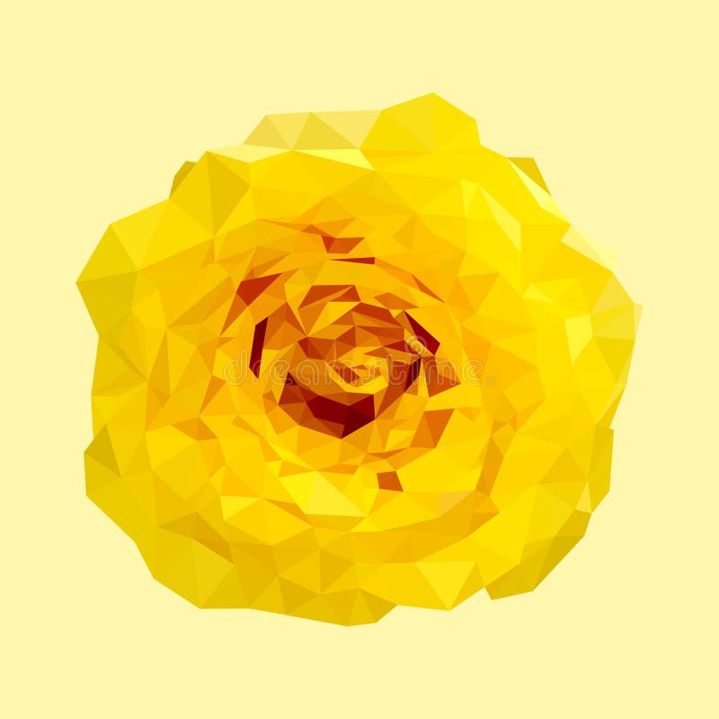 Polygonal Yellow Rose, Polygon Geometric Flower, Vector Stock Vector ...