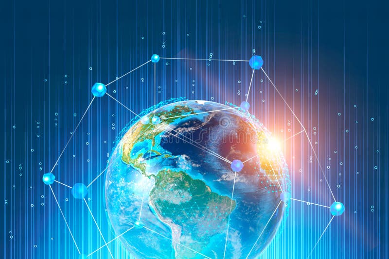 Erde Und Globales Digitalnetzkonzept Stock Abbildung - Illustration von ...