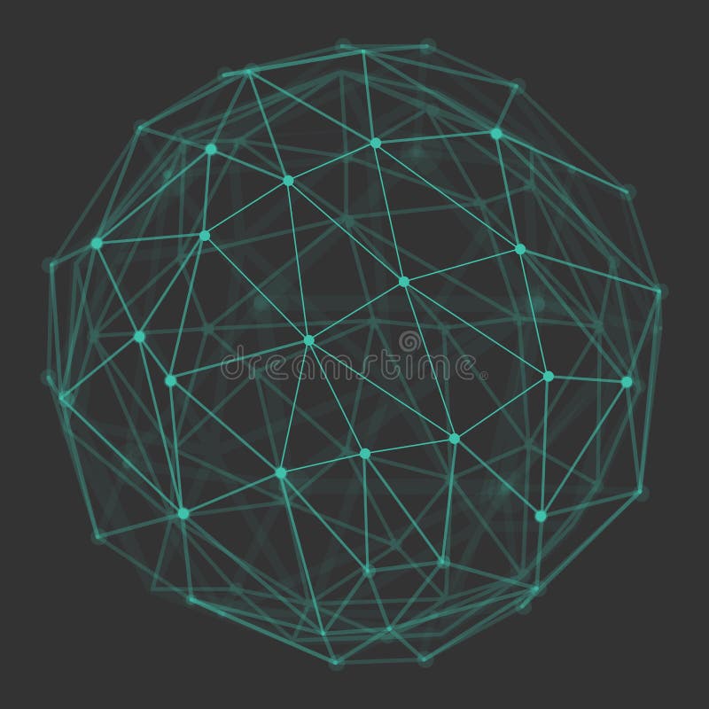 Polygonale 3D-Vektorkugel vektor abbildung. Illustration von poly ...