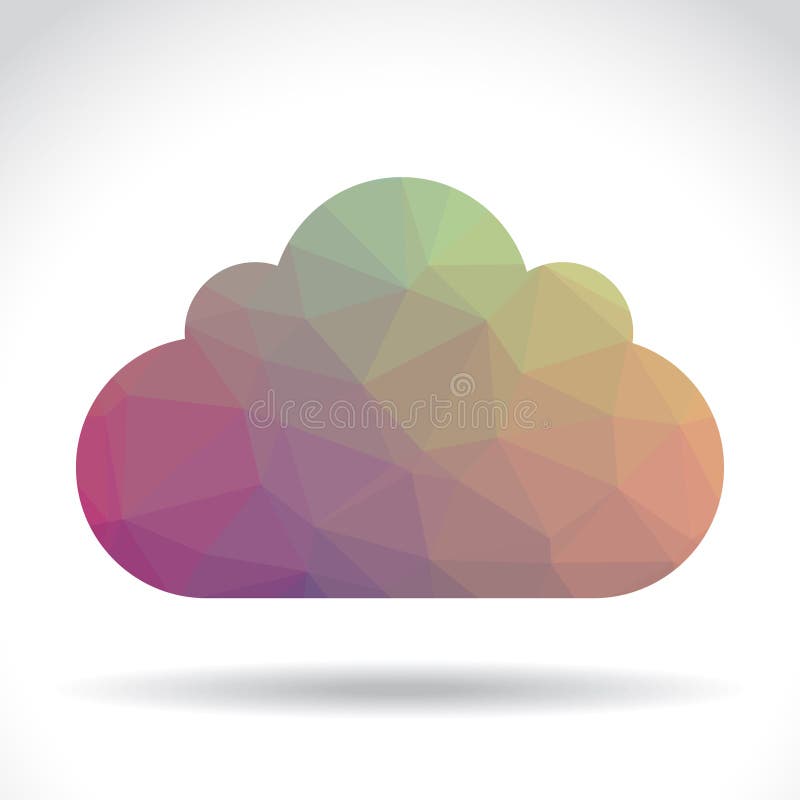 Polygonales Wolken-Symbol stock abbildung. Illustration von form - 51569086