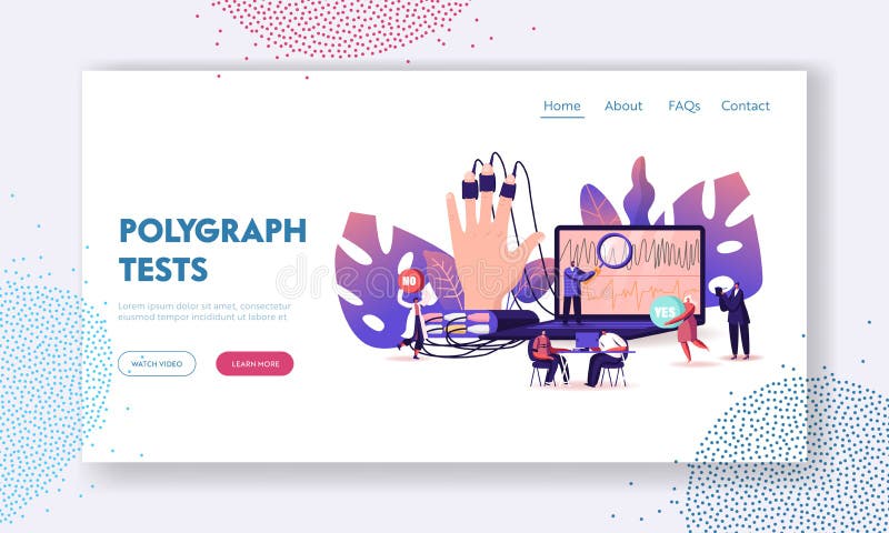 Polygraph Test Landing Page Template. Tiny Characters at Huge Computer ...