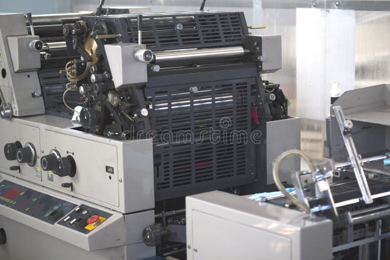 Modern Printing Press Machine in a Printing House Stock Image - Image ...