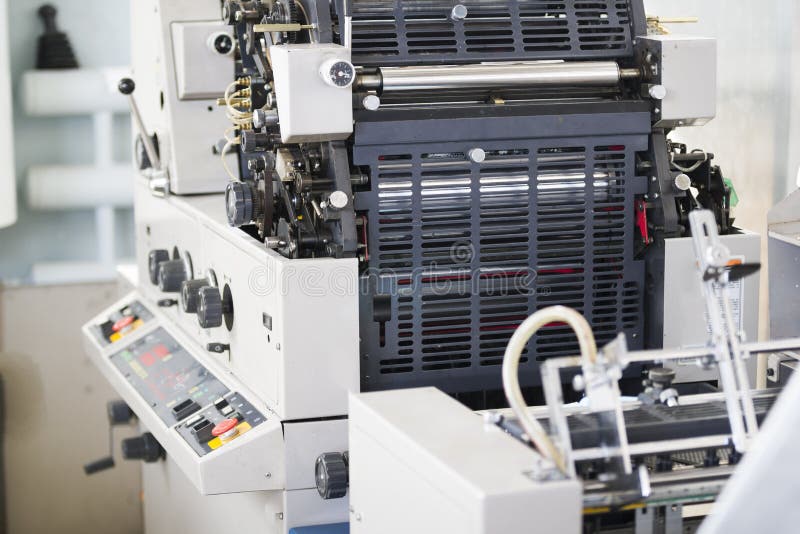 Modern Printing Press Machine in a Printing House Stock Image - Image ...