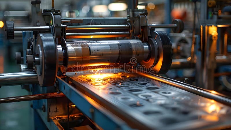 Polygraphy Printing Press in Full Operation. Concept Polygraphy ...