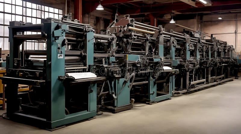 Polygraphy and Printing Presses Stock Illustration - Illustration of colours, paper: 388476981