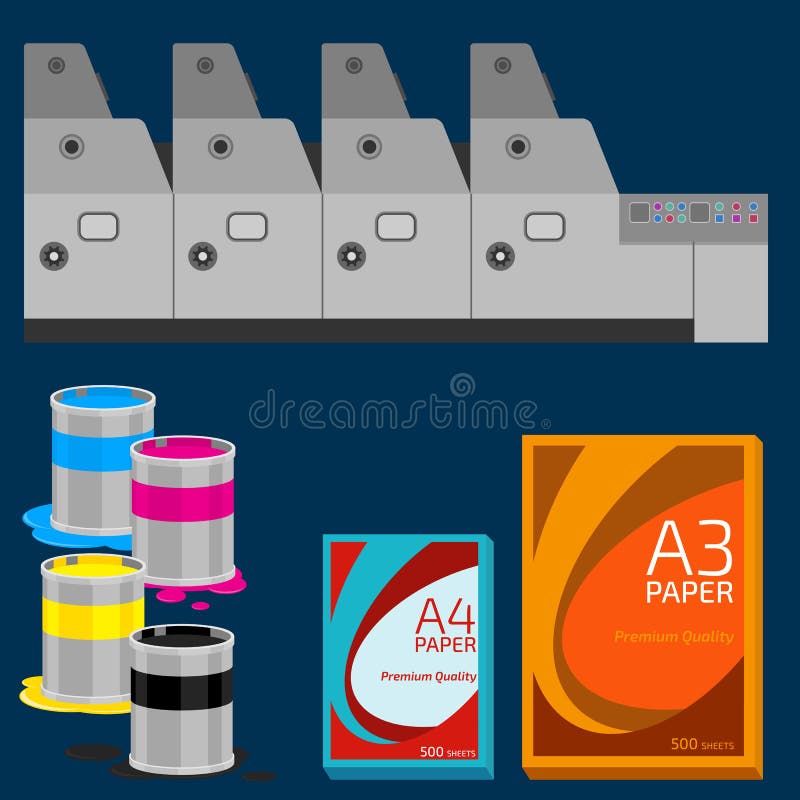 Digital Offset Printing Four Color Press Stock Illustrations – 36 ...