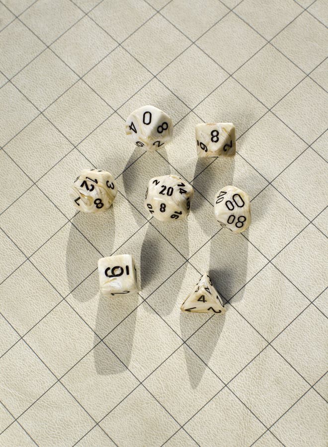 Polyhedral Dice on Blank Roleplay Game Grid Stock Photo - Image of geek ...