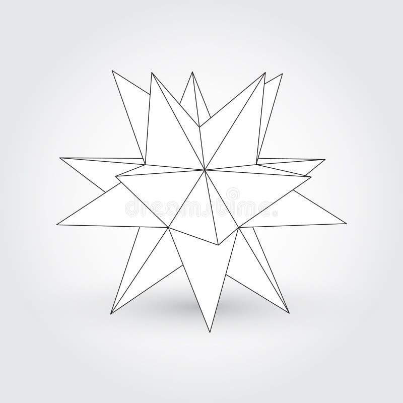 Polyhedron, star shape stock vector. Illustration of figure - 56237252