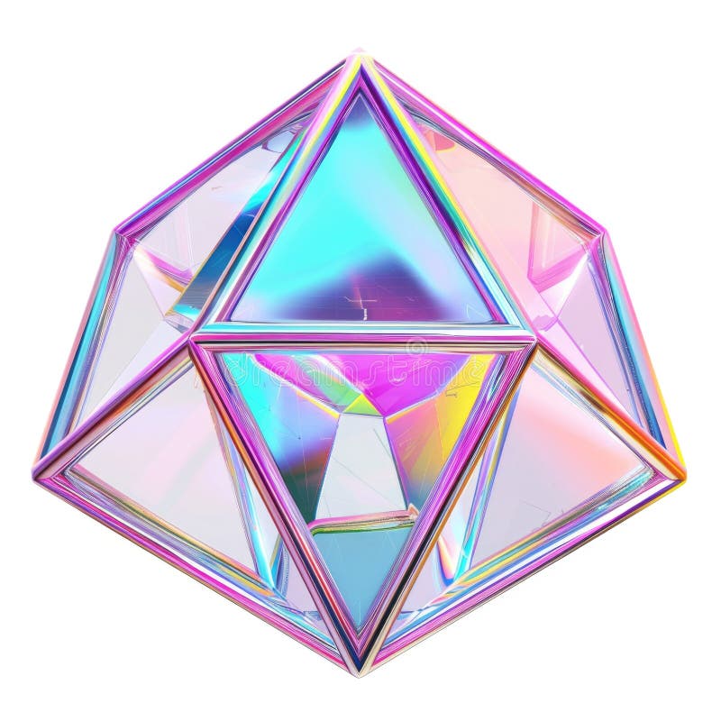 Polyhedron with a Translucent, Iridescent Surface Stock Image - Image ...