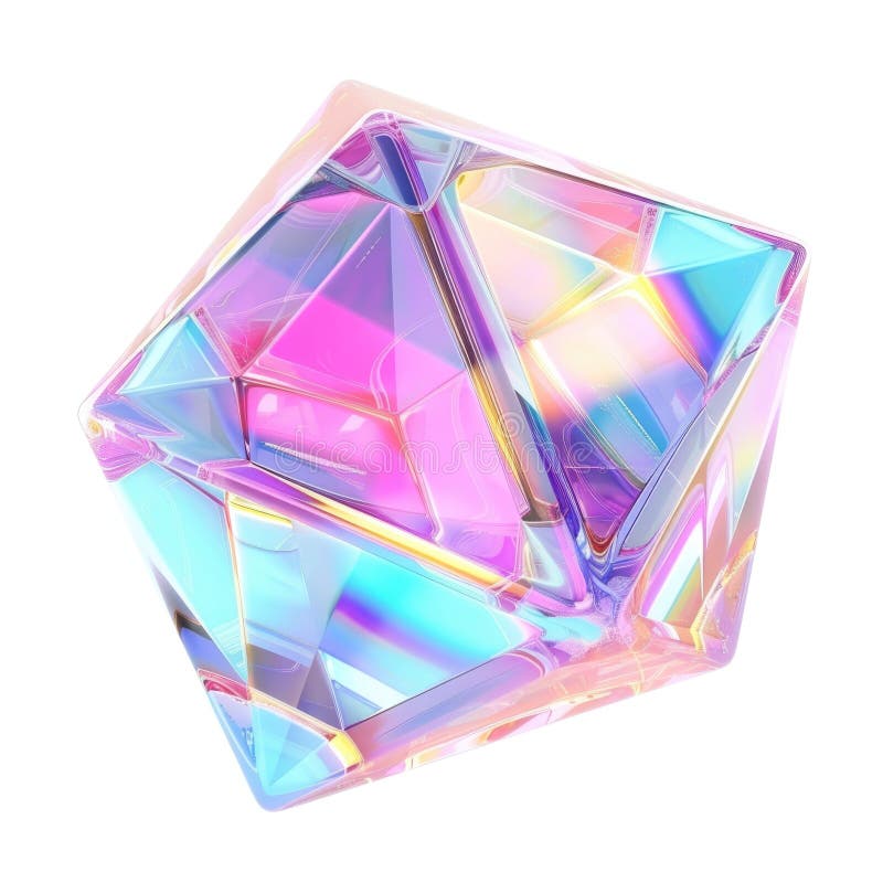 Polyhedron with a Translucent, Iridescent Surface Stock Photo - Image ...