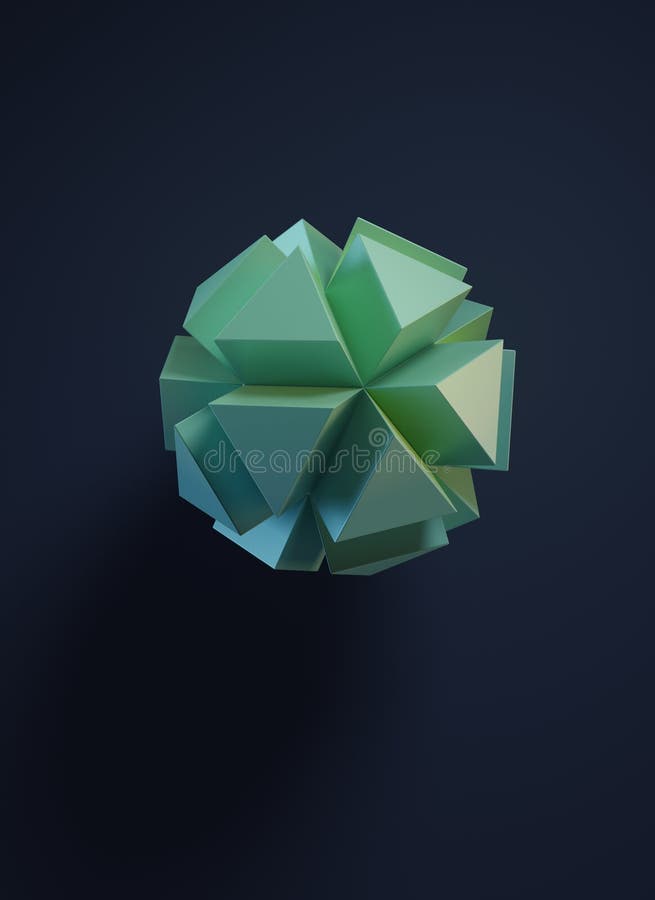 Polyhedron with Triangular Extruded Faces Stock Image - Image of faces ...