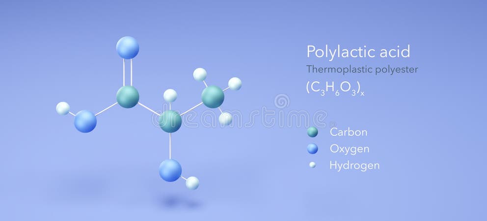 Polylactic Acid Molecule, Molecular Structures, Thermoplastic Polyester ...