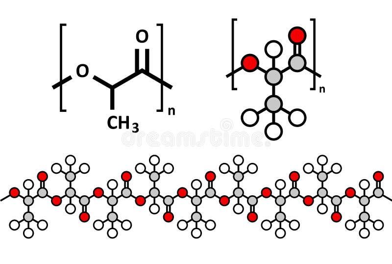 Polylactic Acid (PLA, Polylactide) Bioplastic, Chemical Structure ...