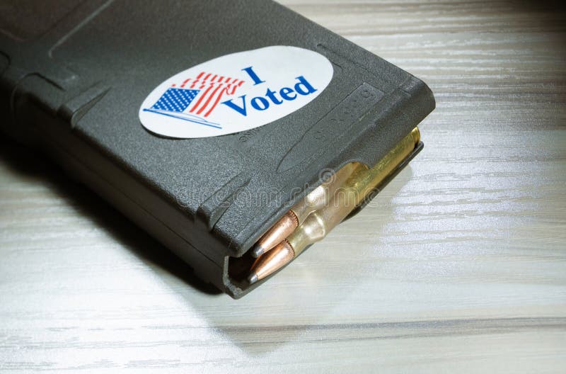 Polymer AR-15 Magazine with an I Voted Sticker Stock Image - Image of ...