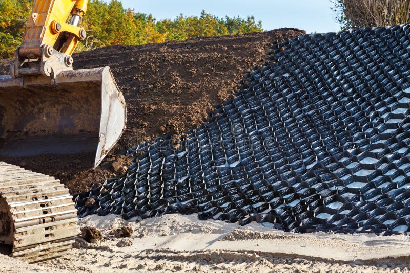 Polymer Geogrid for Filled with Soil. Strengthening of Sandy Slopes ...