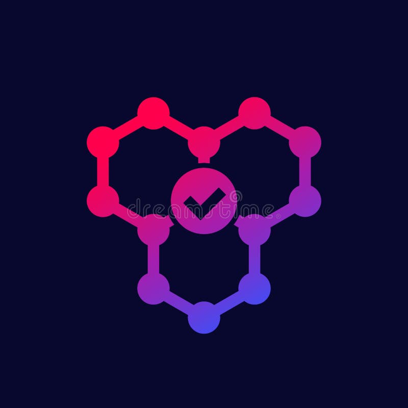 Polymer Icon with a Molecule on Dark Stock Vector - Illustration of ...