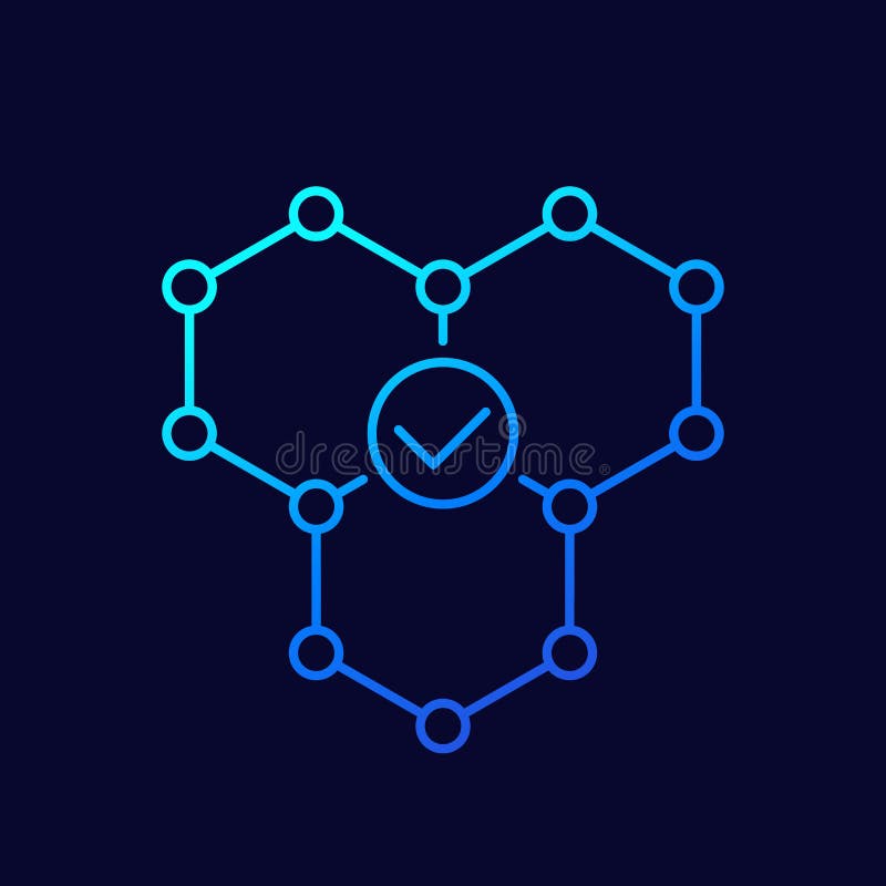 Polymer Linear Icon with a Molecule Stock Vector - Illustration of ...