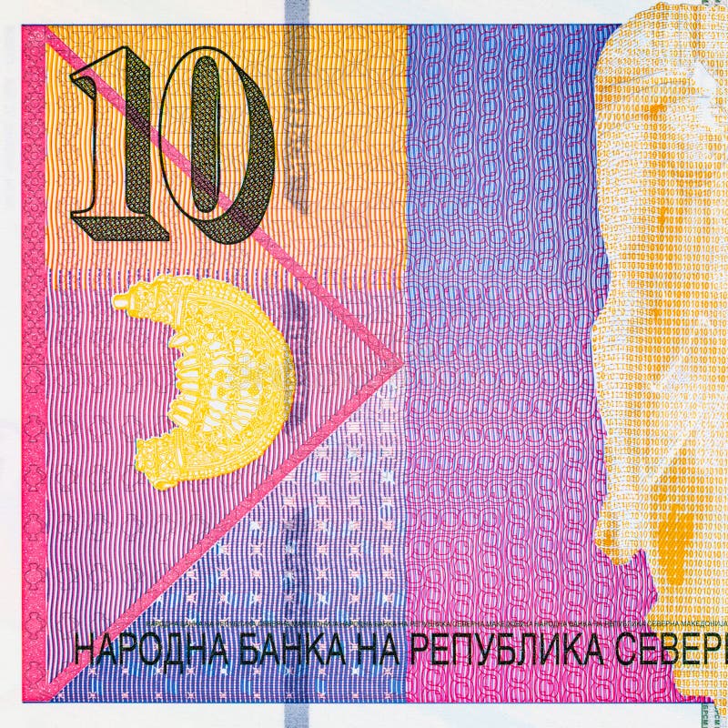 Polymer Money. Banknote 10 Denars Macedonia, 2020 Stock Photo - Image ...
