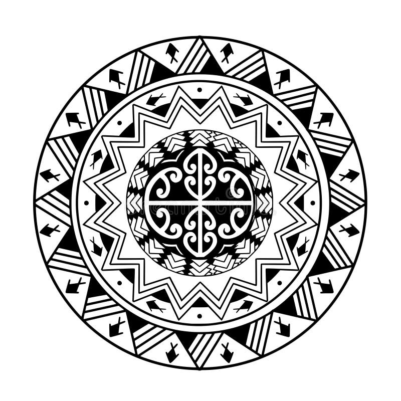 Polynesian Circle Tattoo Design. Aboriginal Samoan Stock Vector ...