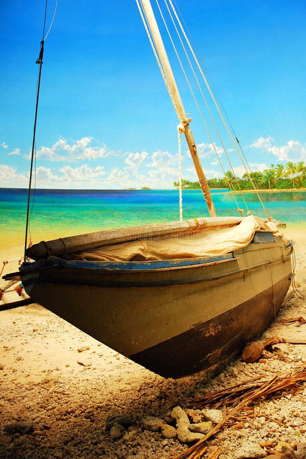 Polynesian Boat Mooring on Muri Lagoon in Rarotonga Cook Islands Stock ...
