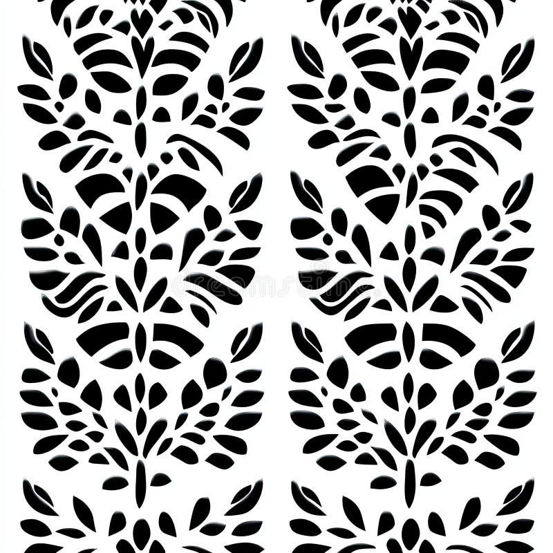 Polynesian Floral Pattern Creating a Captivating Black and White Design ...