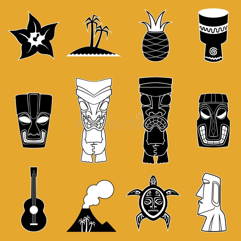 Polynesian Icon Illustrations Stock Vector - Illustration of polynesia ...