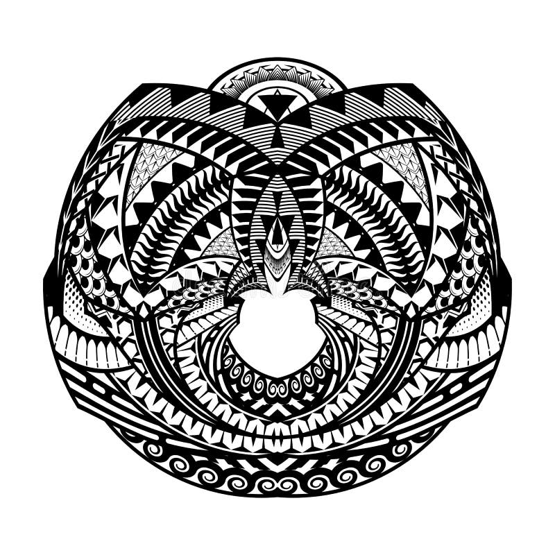 Maori Polynesian Ethnic Circle Tattoo Shape Stock Vector - Illustration ...