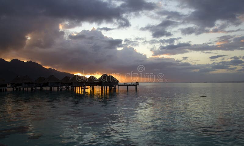 Polynesian sunset stock photo. Image of island, paradise - 27589360