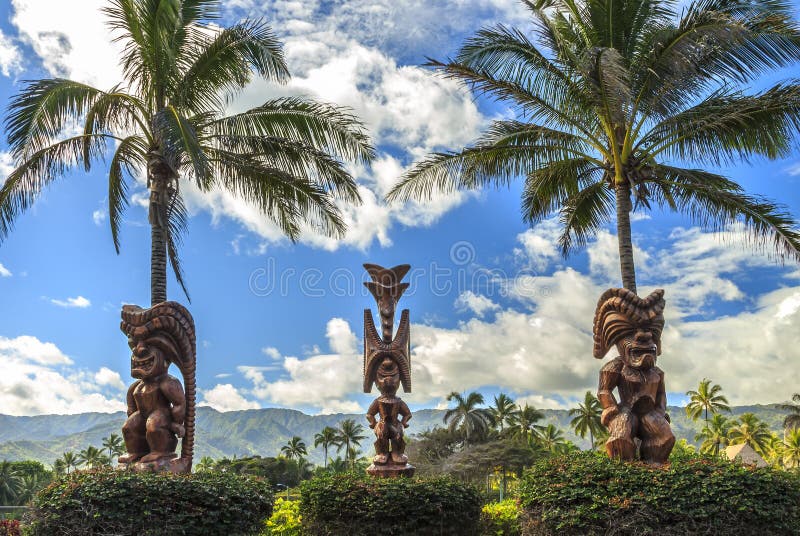Polynesian Village. Hawaii. Stock Photo - Image of trip, beauty: 19933186