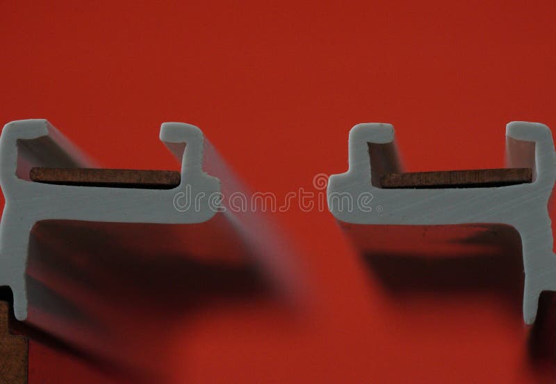 Polyphased U-rail for Current Transport for Cranes Stock Image - Image ...