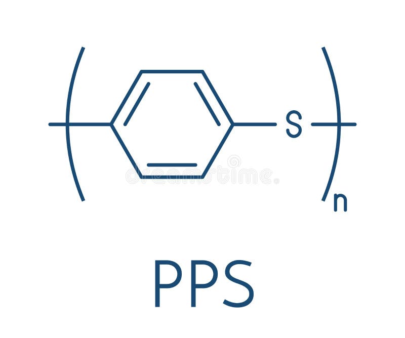 Polyphenylene Sulfide PPS Polymer, Chemical Structure. Commonly Used ...