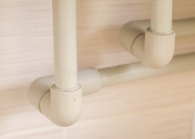 Polypropylene Pipe Installed in the Wall Stock Photo - Image of ...
