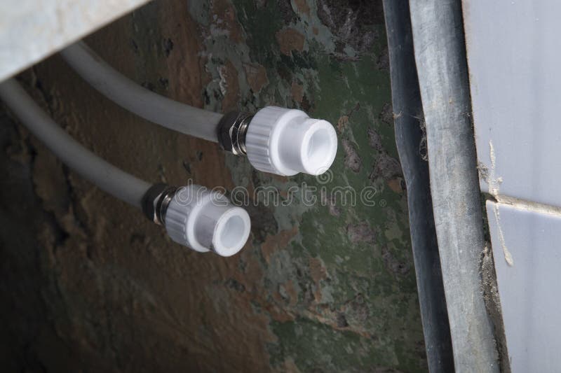 Polypropylene Pipes. Installation of Polypropylene Pipes at Home Stock ...