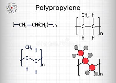 Polypropylene, Polypropene Molecule. Structural Chemical Formula and ...