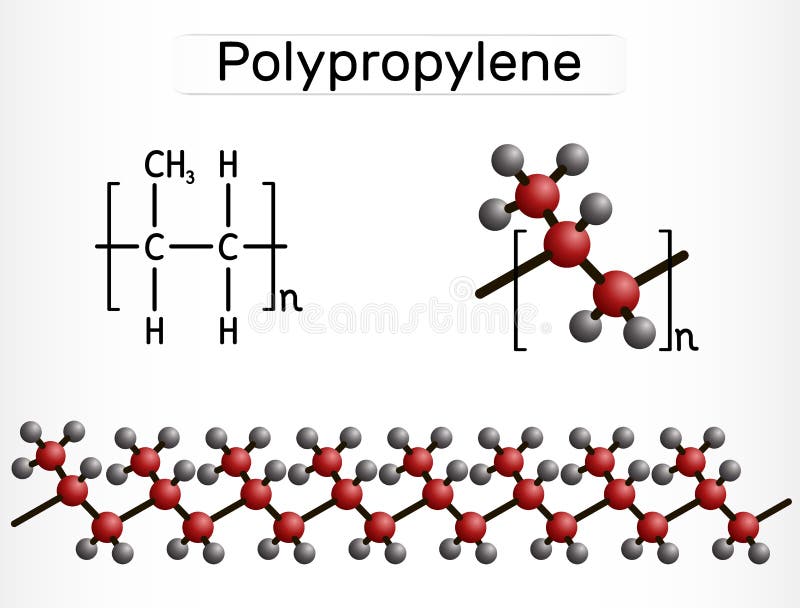 Polypropylene (PP), Polypropene Molecule. Structural Chemical Formula ...