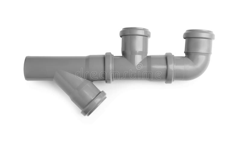 Polypropylene Sewer Pipe Isolated on White. Plumbing Supply Stock Photo ...