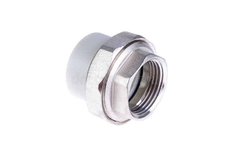 Polypropylene Threaded Coupling on a White Background. American ...