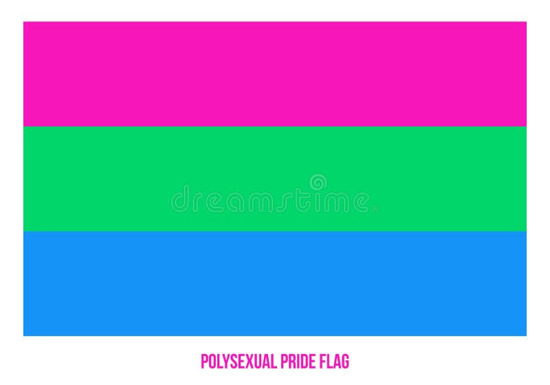 Polysexual Pride Flag Vector Illustration Designed with Correct Color ...