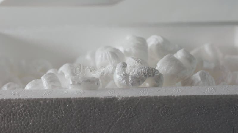 Polystyrene Box and Styrofoam Peanuts Stock Footage - Video of peanut ...