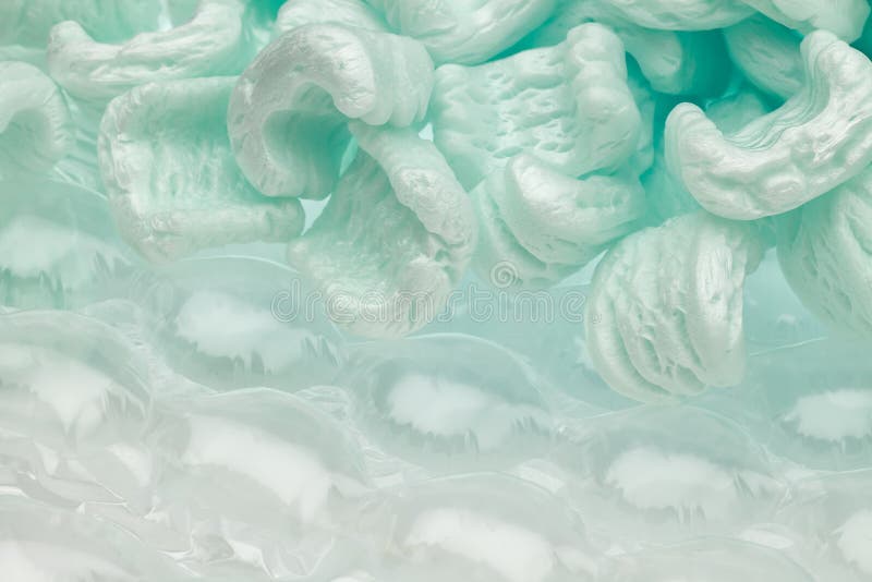 Polystyrene and Bubble Wrap Stock Image - Image of filler, packaging ...