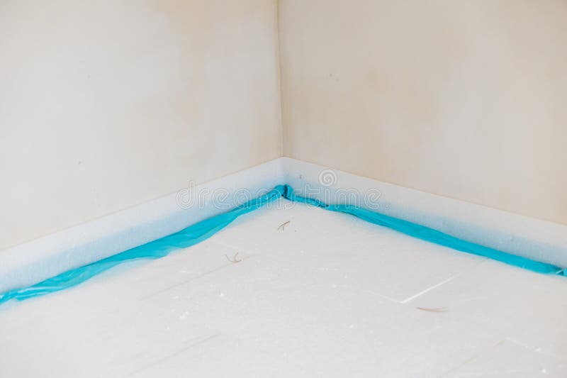 Workers Installing Polystyrene Insulation Panels and Covering with ...