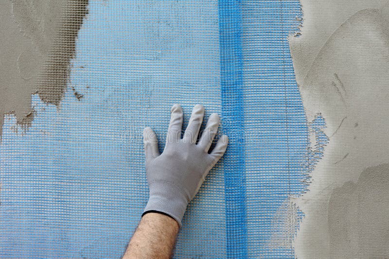 Wall Insulation, Spreading Mortar Over Mesh Stock Photo - Image of ...