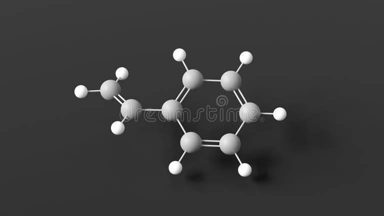 Polystyrene Molecular Structure, Synthetic Polymer, Ball and Stick 3d ...