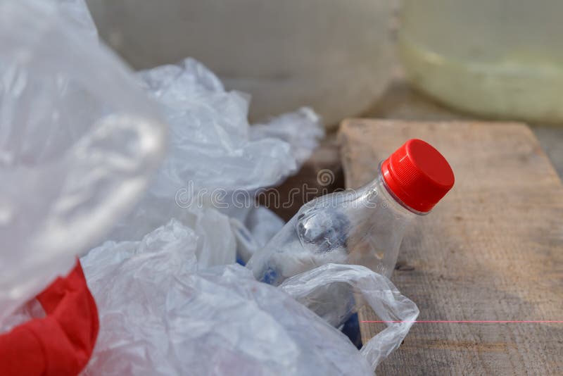 Polythene Bags and Plastic Bottle in a Pile Stock Photo - Image of junk ...