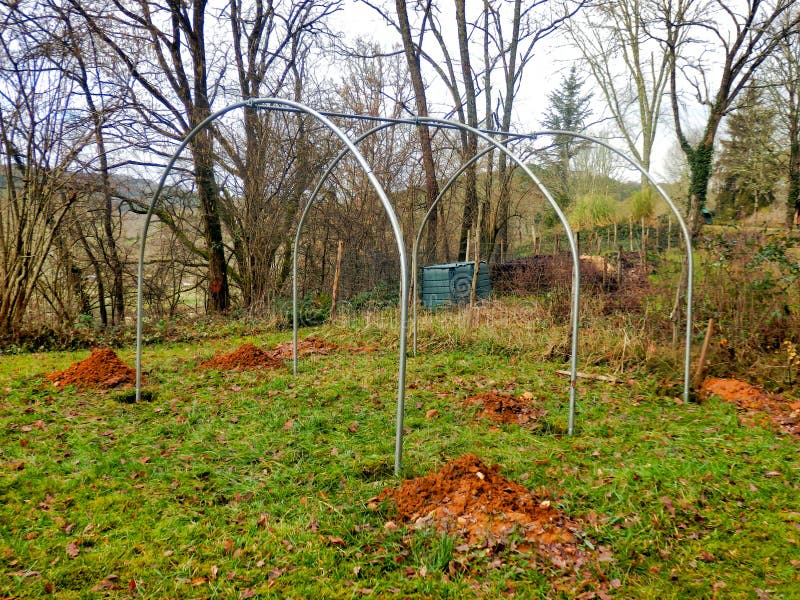 Polytunnel Under Construction Stock Photo - Image of landscape, outdoor ...