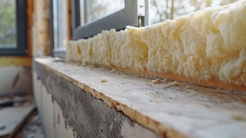 Polyurethane Foam Insulation Around Window Home Renovation Stock Photos ...