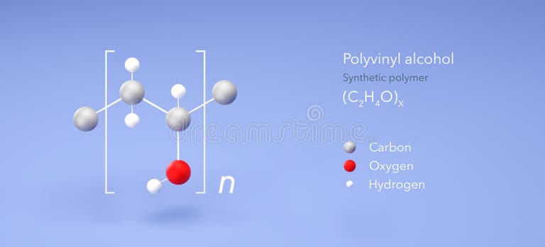 Polyvinyl Alcohol Molecule, Molecular Structures, Synthetic Polymer ...